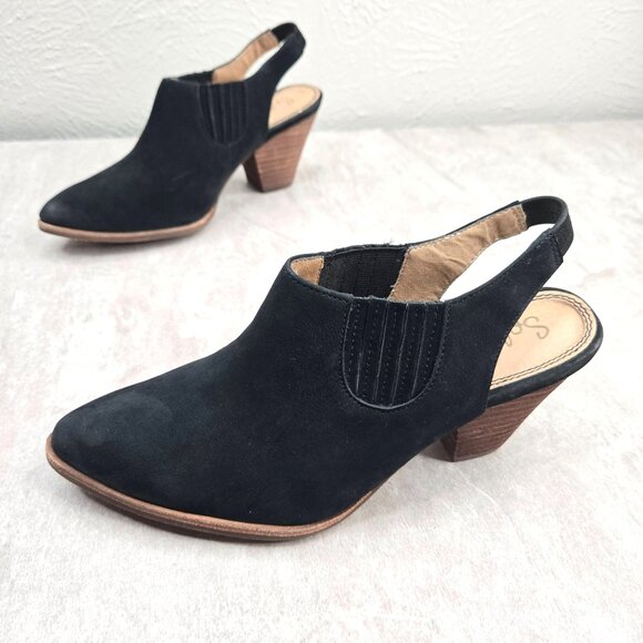 Splendid | Shoes | Splendid Western Mules Suede Black Pointed Toe Block ...